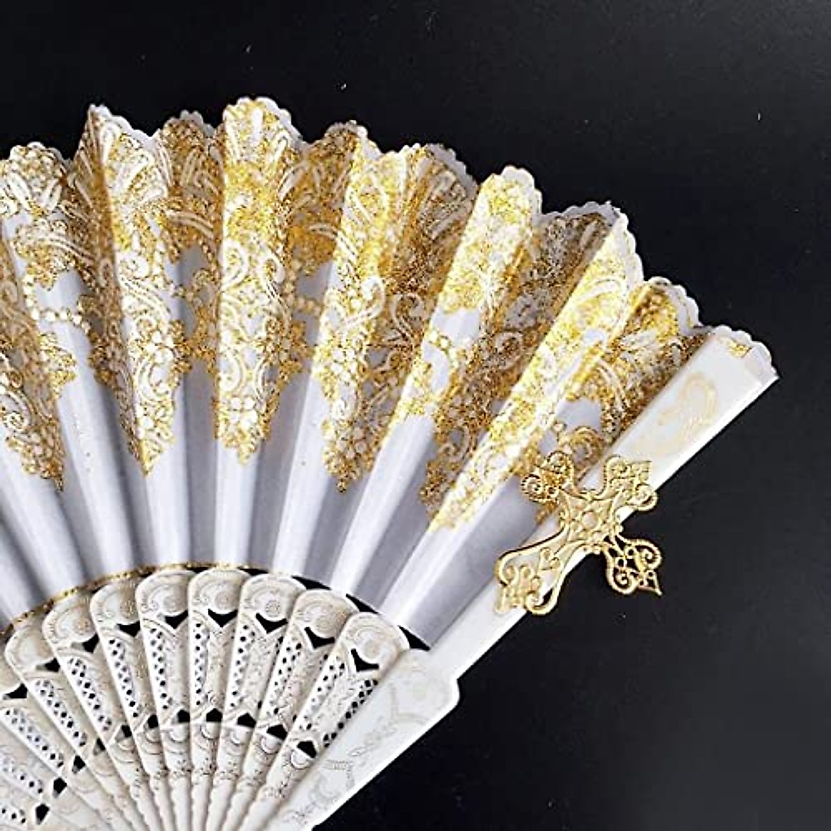 RAZZUM Folding Hand fansRetro Court Chinese Style Hand Fan，Folding Craft Dance Fan，Vintage Fold Fan for Wedding Party Lace Fan SilkChinese Fans Fan