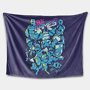 NICHIYOBI Redcap Beard Plumber Bros Game Flannel Blanket Kobayashi Tohru Kanna Lightweight Cozy Throw Blanket Warm Bed Blanket fit Sofa and Couch (08,Large 80x60in)