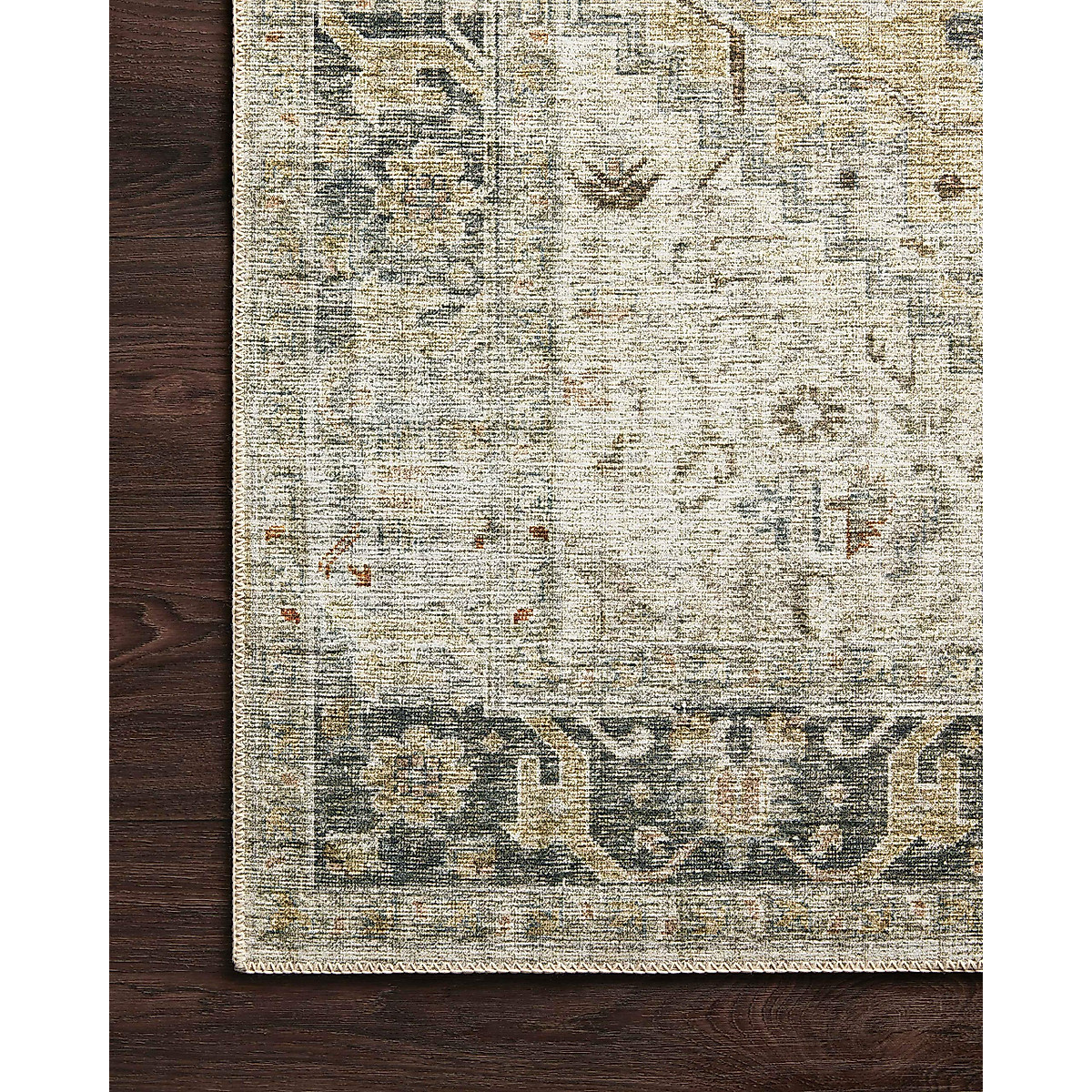 Loloi II Skye Collection SKY-13 Natural/Sand 2'-6" x 7'-6", 13" Thick, Runner Rug, Soft, Durable, Vintage Inspired, Distressed, Low Pile, Non-Shedding, Easy Clean, Printed, Living Room Rug