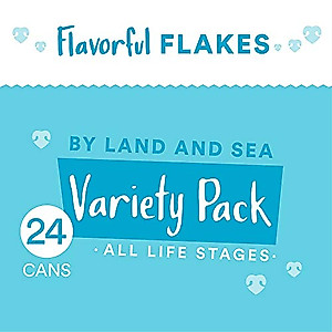 WholeHearted Grain Free by Land and Sea Flaked Wet Cat Food Variety Pack for All Life Stages, 2.8 oz, Count of 24