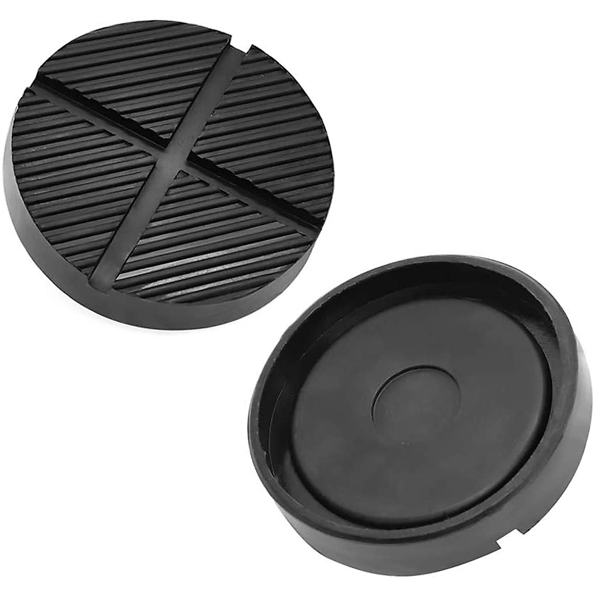 Jack Stand Pads Floor Jack Rubber Pad, Universal Floor Jack Rubber Pad, Jack Pad Adapter Pinch, Cross Groove Design, Weld Side Frame Rail Protector Puck/Pad (1Pack)
