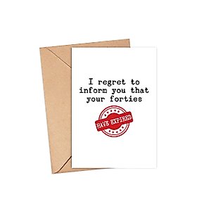 Funny 50th Birthday Card - Joke Card For Someone Who Is Turning 50 Years Old - Original And Unique Present Idea For Family - Friends Or A Co-Worker. - I Regret To Forties