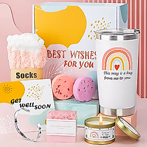 Get Well Soon Gifts for Women, Care Package Get Well Gifts Baskets for Women Her Mom, Self Care Gifts for Sick Friends, Feel Better Gift Sympathy Gifts Thinking of You Stress Relief Gift Set for Women