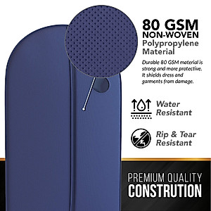 Your Bags Navy Garment Bag as Dress Cover or Suit Bag for Travel - 40" x 24" Garment Bags for Travel - Garment Bags for Hanging Clothes and Closet Storage - Dress Travel Garment Bag for Men & Women