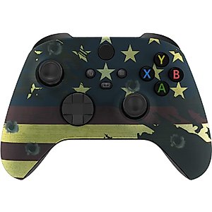 Xbox Modded Rapid Fire Soft Touch Controller - Includes Largest Variety of Modes -Jump Shot, Drop Shot, Quick Aim, Auto Aim, Quick Scope - Master Mod - USA Red White Blue (Flag)