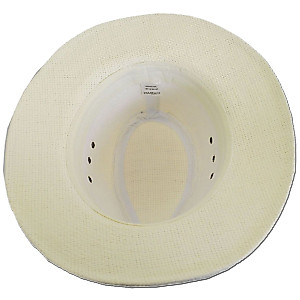 Panama Jack Woven Safari Hat - Matte Toyo Straw, 2 1/2" Brim, Tropical Print Hat Band (Blue, Large)