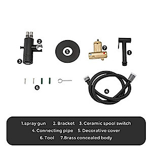 MINJING Black Bidet Faucet, Hand Held Toilet Bidet Sprayer, Solid Brass Bidet Faucet Muslim Hygienic Shower, Hot Cold Water Mixer Tap, Toilet Faucet,Chrome