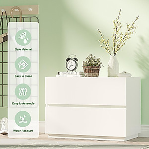 woodtalks Stackable 2 Drawer Dresser, Multi-Purpose Storage Closet Cube Dressers for Bedroom, Storage Cabinet for Entryway, Nightstand Sofa Beside Table Drawer Chest, 23.6 in, White