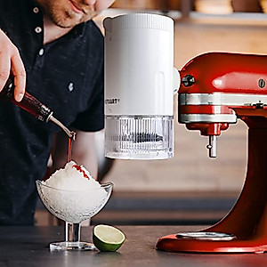 Shave Ice Attachment for KitchenAid Stand Mixers, Ice Shaver Attachment, Snow Cone Attachment/Maker, White (Machine/Mixer Not Included)