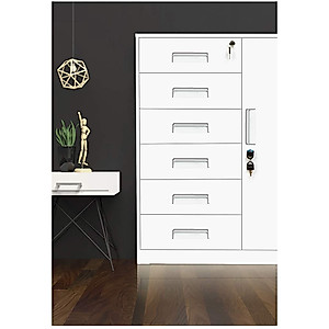GRFIT File Cabinet Steel File Cabinet Office Data Cabinet Metal Storage Cabinet with Lock Locker with Drawer Filing Cabinets (Color : B)