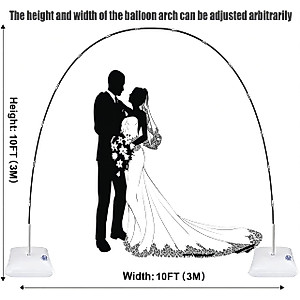 Balloon Arch Kit, Large Adjustable Balloon Column Stands Set for Wedding, Baby Shower, Birthday Party, Bachelorette Party, Other Parties and Events (10ft T, 10ft W)