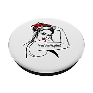 Front Desk Receptionist Rosie The Riveter Pin Up PopSockets Adhesive PopGrip