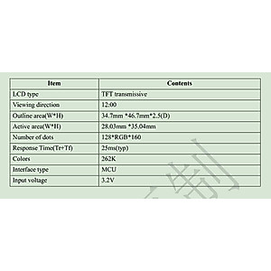 AMELIN 1.77 inch 128x160 MCU Small TFT LCD Module