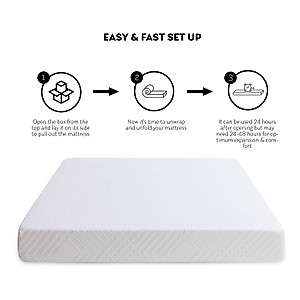 Queen Size Mattress, 10" Memory Foam Mattress with Green Tea & Cooling Gel Infused for Cool Sleep and Pressure Relief, Medium-Firm, Bed in A Box, Made in USA, CertiPUR-US Certified (Queen)