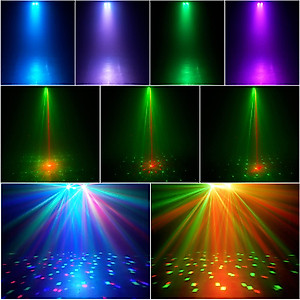 DJ Lights with Stand,5 in 1 Dj Lights for Parties Set Disco Ball Party Light with Remote Control, UV,Strobe, Dyeing Led Par Light and Pattern Lights for Bar Gig Wedding Christmas Stage Lights