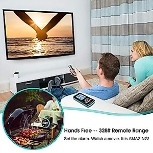 AIMILAR Wireless Meat Thermometer with Dual Probes | Remote Range up to 328ft | Preset Meats & Doneness Levels | Backlit Display & Magnet | Oven Safe with a Timer | 716°F Probe and Wire