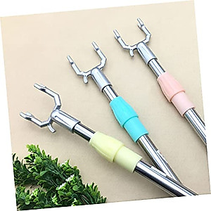 BUGUUYO 3pcs Clothes Rail Fork Drying Rack Clothing Drying Rack Clothes Curtain Hanger Garment Hook Pole Heads Reach Stick Pole Heads Clothesline Pole Head Clothes Fork Head Pole Parts