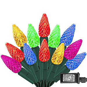 FUNPENY C6 Christmas String Lights, 100 LED 33 FT Christmas Lights Outdoor with 8 Modes, Xmas Wedding Party Tree Holiday Decoration, Multi-Colored