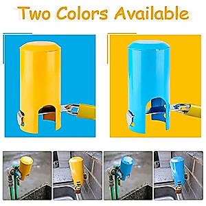 Echaprey Water Faucet Lock Outdoor/Kitchen/Garden Hose Tap Faucet Lock Anti-Theft Child-Proof Metal Faucet Protection Cover Style A (Blue)