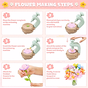 Fabric Flower Bouquets Toys, DIY Craft Kits Toys for Kids - Flower Market Toy, Build Your Flower Bouquet, Arts & Crafts for 4 5 6 7 8 Year Toddler Girl, Educational Activity Preschool B-Day Gifts