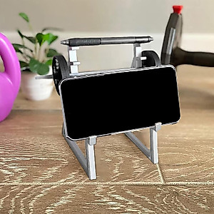 Pen Holder for Desk, 2023 New Squats Rack Pencil Holder, Funny mini Barbell Rack Display Holder, Gym Theme Pen Organizer for Pen Storage (Pen Holder + Barbell)