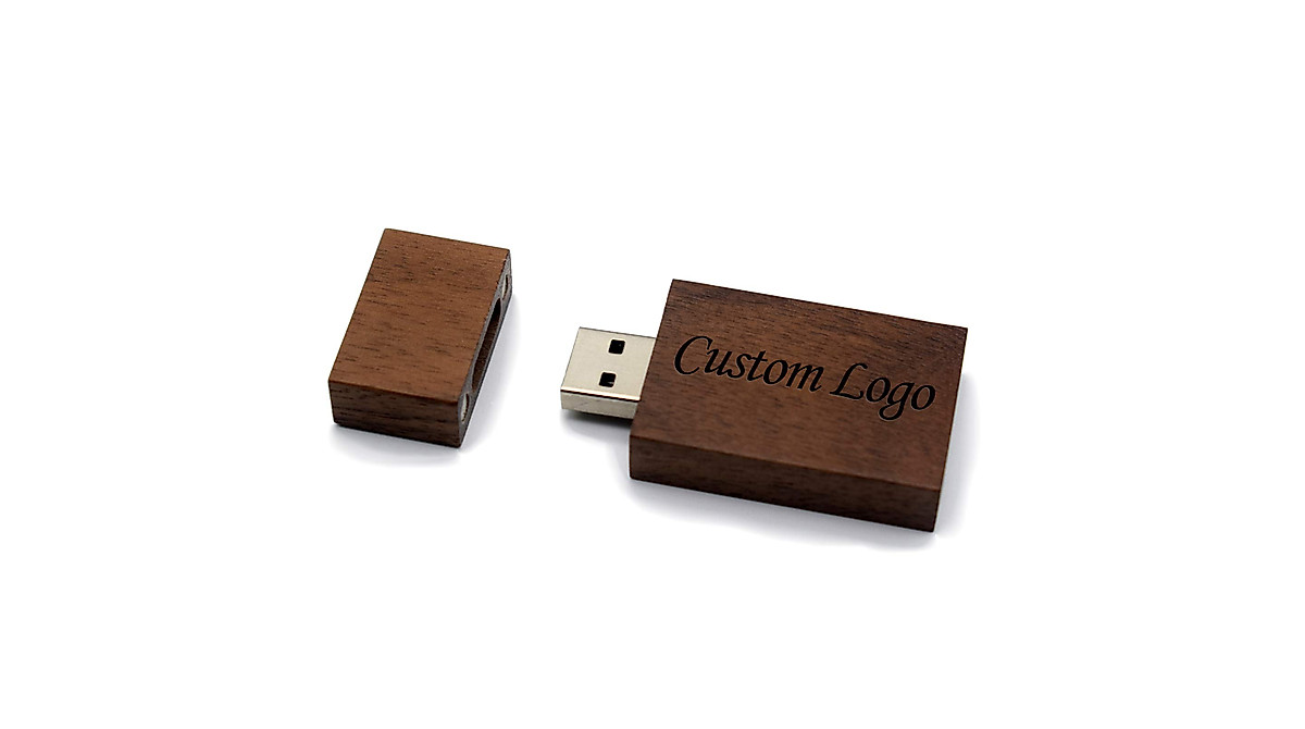 Personalized 32GB Wooden USB Drive with Custom Logo | Wedding & Gift