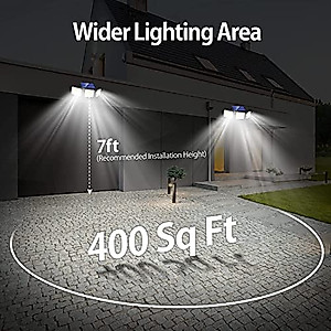 BATCELS Solar Outdoor Lights, 2 Packs 180 LED 3000LM Solar Motion Sensor Light Outdoor, IP65 Waterproof Luces Solares para Exteriores with 3 Adjutable Head Wide Angle for Outside Garage Yard Patio