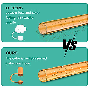 6 Color Replacement Straws with Cover Caps for Stanley Cup 40 oz 30 oz 20 oz 14 oz 64 oz Tumbler, Reusable Drinking Straws with Topper, Stopper, Cleaning Brush for Stanley Cup Accessorie