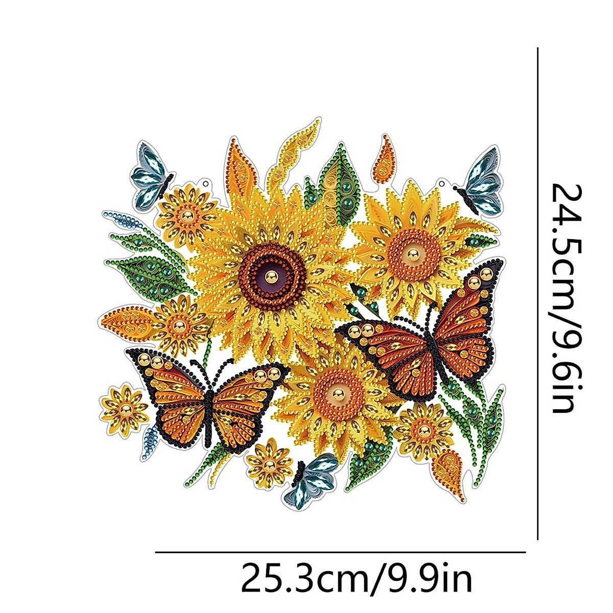 AZURAOKEY Sunflower Diamond Art Kits Hanging Sign Special Shaped Diamond Dots Art Acrylic Ornaments Flower Diamond Art Kits Pendant for Adult Kid Home Wall Window Decor Gift
