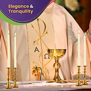 Exquizite Ivory Taper Candles - 16 Pack Unscented Dripless Taper Candles 10 inch x 3/4 inch - Perfect Tapered Candles for Home, Centerpieces, Emergency Candle, Weddings, Parties and Special Occasions