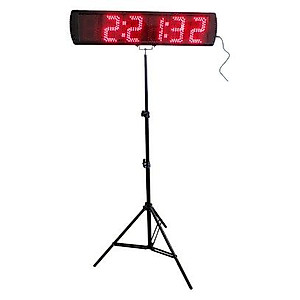GOODRELIISH 5-inch High Character Large Red Color LED Race Timing Clock with Tripod for Semi-outdoor Countdown/up Timer Running Events IR Remote Control
