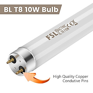 Bug Zapper Light Bulbs, Replacement Bulbs for 20W Electric Mosquito Zapper, 4 Pack 13'' 10W UV T8 Fluorescent Light Tube Replacement for 20W Indoor Outdoor Electronic Insect Pest Zapper Lamp Killer