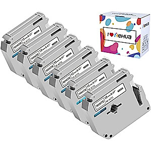 Hehua 6 Pack Compatible Label Tape Replacement for Brother P-touch M Tape 1/2 MK231 MK-231 M-231 M231 M-K231s 12mm 0.47" Black Print on White Tape for PT-65 PT-M95 PT-45M PT-80 PT-90 PT-70 Label Maker