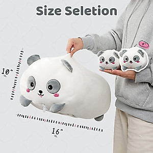 AIXINI Cute Panda Mommy Stuffed Animal with 4 Little Baby Pandas Plush, Super Soft Cartoon Hugging Toy Gifts for Bedding, Kids Sleeping Kawaii Pillow
