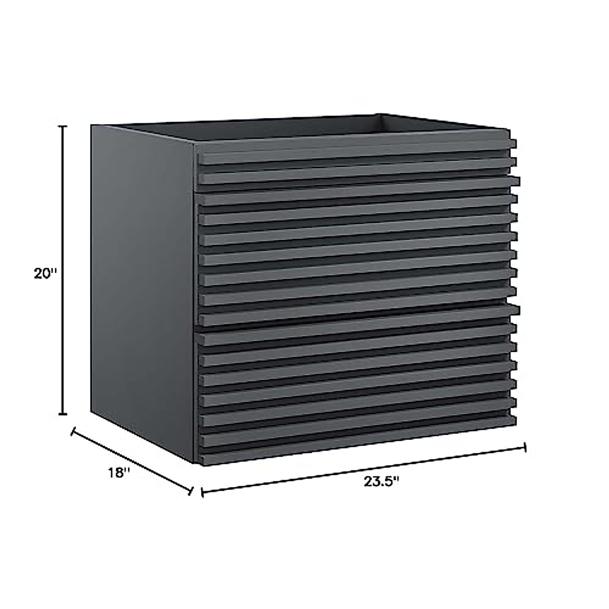 Modway Render 23.5" MDF Wood Wall-Mount Bathroom Vanity Cabinet in Gray