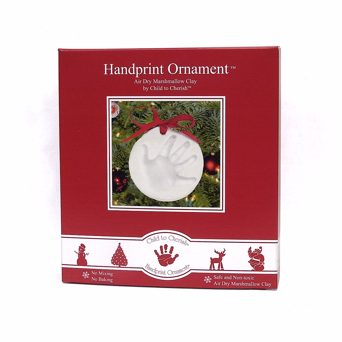 Child to Cherish Baby Handprint or Footprint First Christmas Ornament Kit
