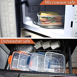 DAYA FASHION Sandwich Containers 4 Pcs - Reusable Airtight & BPA-Free Kitchen Storage Containers - Microwave & Dishwasher Safe 2 Heightened Lunch Box Containers and 2 Normal Size