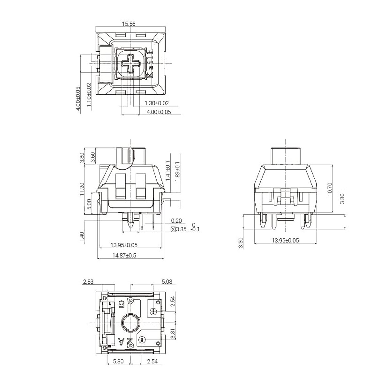 KAILH Official Store Pudding Box Switch 5 Pin Mechanical Switches High Transparency for Gaming Keyboard Linear (90pcs)