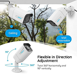 REOLINK 4K Security Camera Outdoor System, Surveillance IP PoE Camera with Human/Vehicle Detection, 100Ft 8MP IR Night Vision, Work with Smart Home, Up to 256GB microSD Card, RLC-810A-Renewed