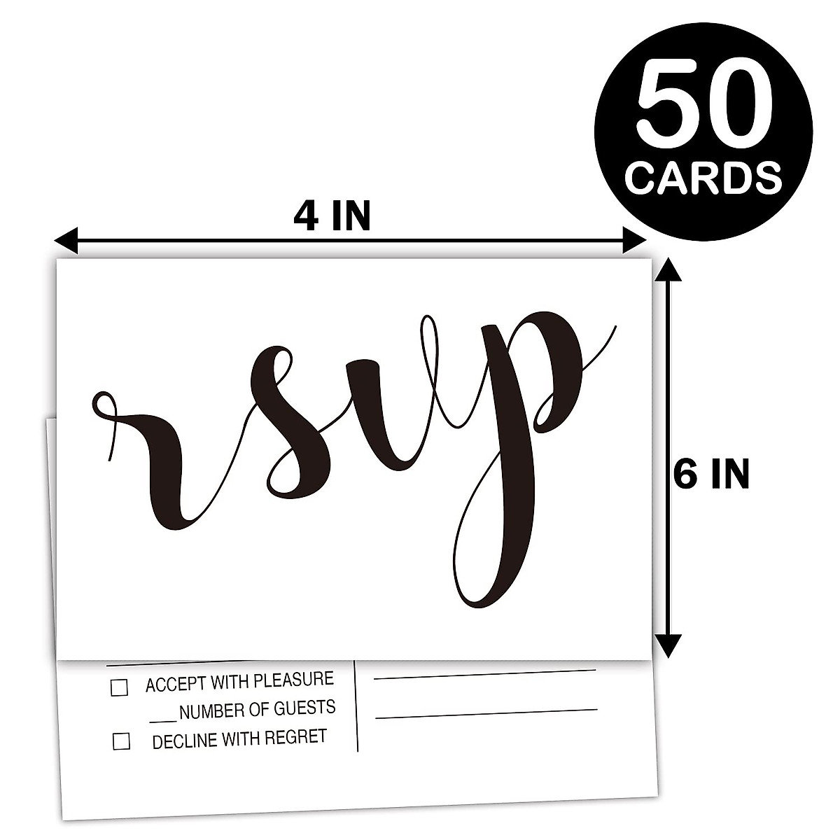 50 RSVP Postcards - Blank with Mailing Side, Response Cards for Bridal Shower, Rehearsal Dinner, Engagement Party, Baby Shower, or any Special Occasion, 4 x 6 Inches.
