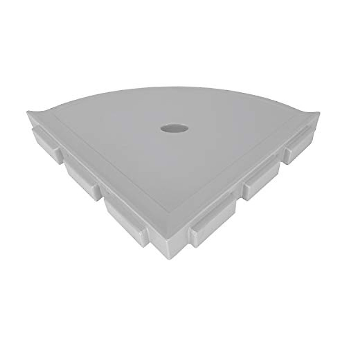 Questech Décor 8 Inch Corner Shower Shelf and 5 Inch Shower Caddy Foot Rest, Metro Lugged Back for New Construction, Mounted Bathroom Shower Organizer, Cool Gray