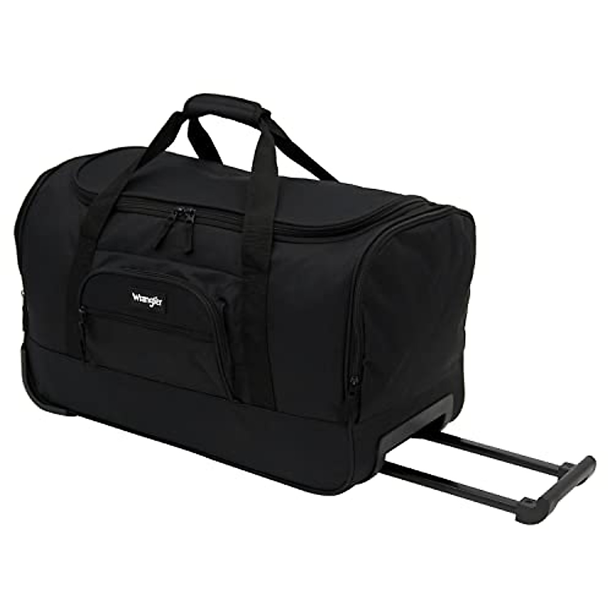 Wrangler Dobson Collection Featuring Backpacks for Travel and Leisure, Black, 22" Rolling Duffel