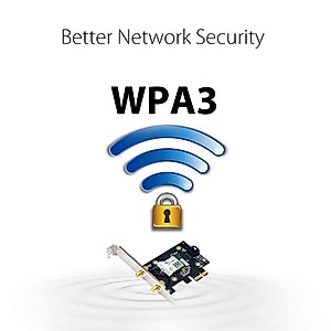 ASUS PCE-AX3000 WiFi 6 (802.11ax) Adapter with 2 External Antennas. Supporting 160MHz for Total Data Rate up to 3000Mbps, Bluetooth 5.0, WPA3 Network Security, OFDMA and MU-MIMO