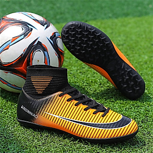 MDPCX Unisex Competitive Football Shoes Indoor and Outdoor Football Shoes Lawn Mundial Team Non-Slip Running Shoes Sports Lightweight Breathable Non-Slip Shock-Absorbing Shoes.