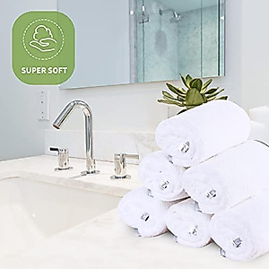 Cosy Family Ultra Soft Microfiber Absorbent Hand Towel Set of 6 - Silk Hemming Towels for Bathroom Clearance - Quick Drying - Perfect for Bath, Fitness, Gym, Shower, Hotel, and Spa - 16x28 Inch, White
