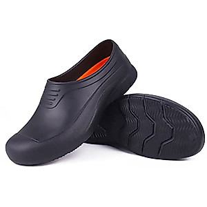 VOKO Work Shoes Women, Clogs for Women Slip Resistant, Chef Non Slip Kitchen Food Service Shoes (Black, Numeric_10)