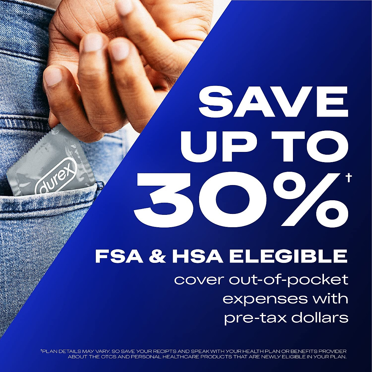 Condoms, Ultra Fine, Ribbed, Dotted with Delay Lubricant, Durex Performax Intense Natural Rubber Latex Condoms, 3 Count, Contains Desensitizing Lube for Men, FSA & HSA Eligible