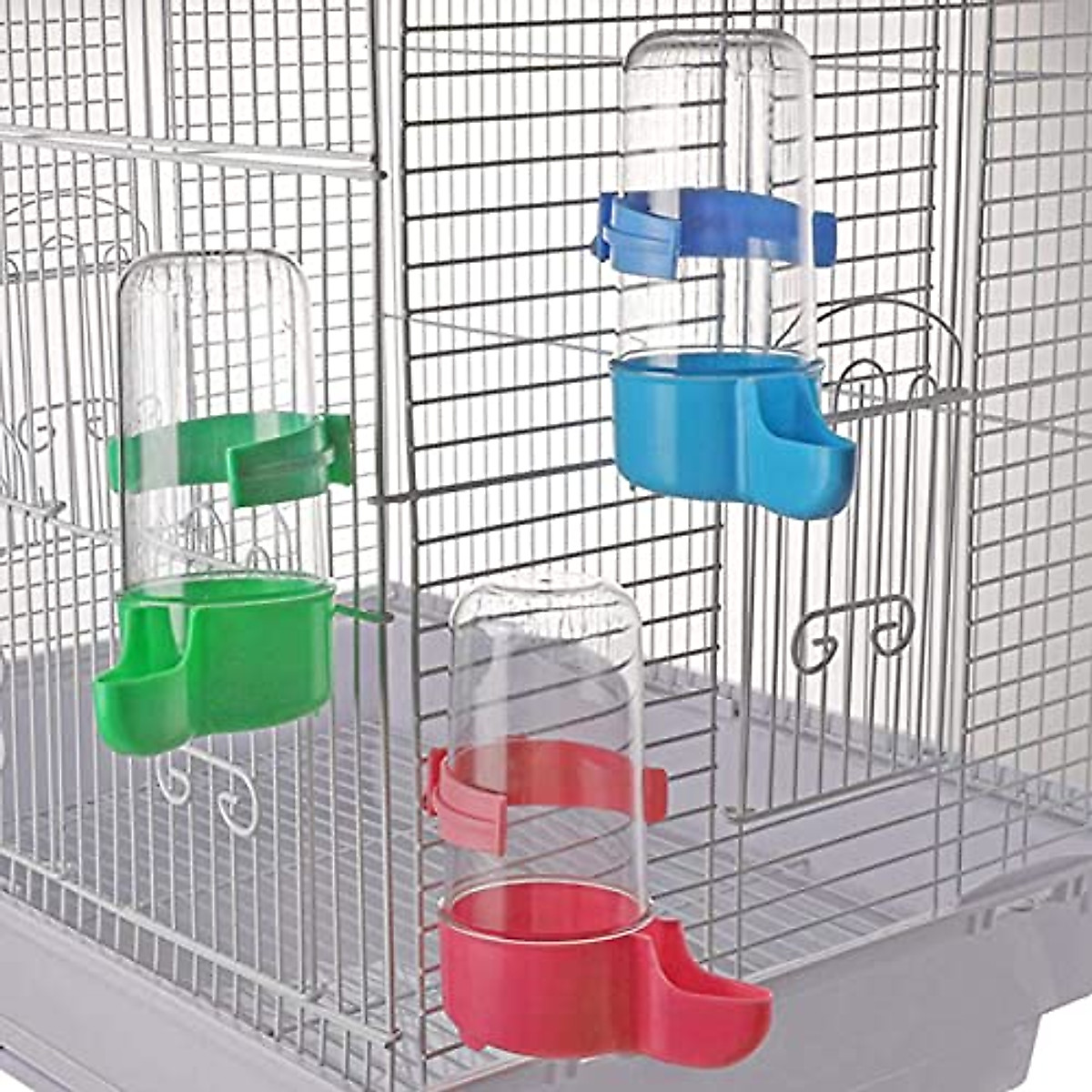 Automatic Bird Feeder Waterer Drinker Pet Bird Feeding Supplies for Bird Cage Feeder Water Seed Dispenser Bottle Drinking Cup