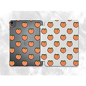 Kawaii Peaches Cute Fruit case Compatible with iPad Mini Air Pro 7.9 8.3 9.7 10.2 10.9 11 12.9 inch Pattern Cover New 2022 2021 Trifold Stand 3 4 5 6 7 8 9 Generation 464 (11" Pro 1/2/3 gen)