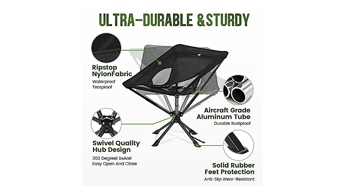 TCEK Swivel Portable Chair - Quick Setup for Adventure